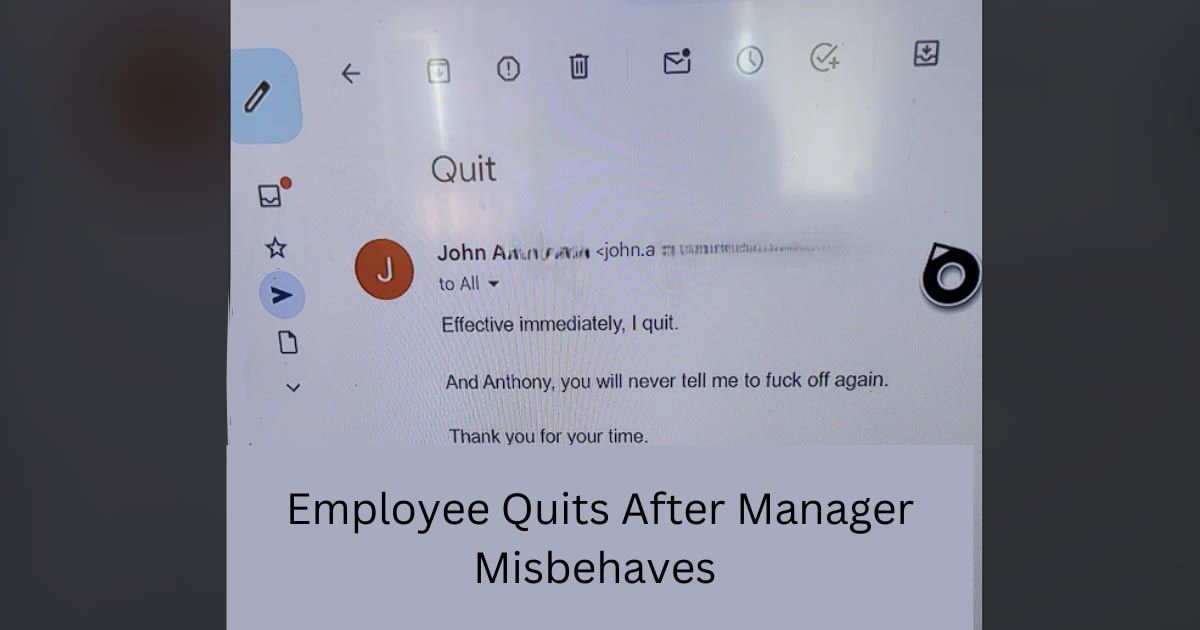 Employee's Resignation After Manager's Outburst Sparks Discussion On ...